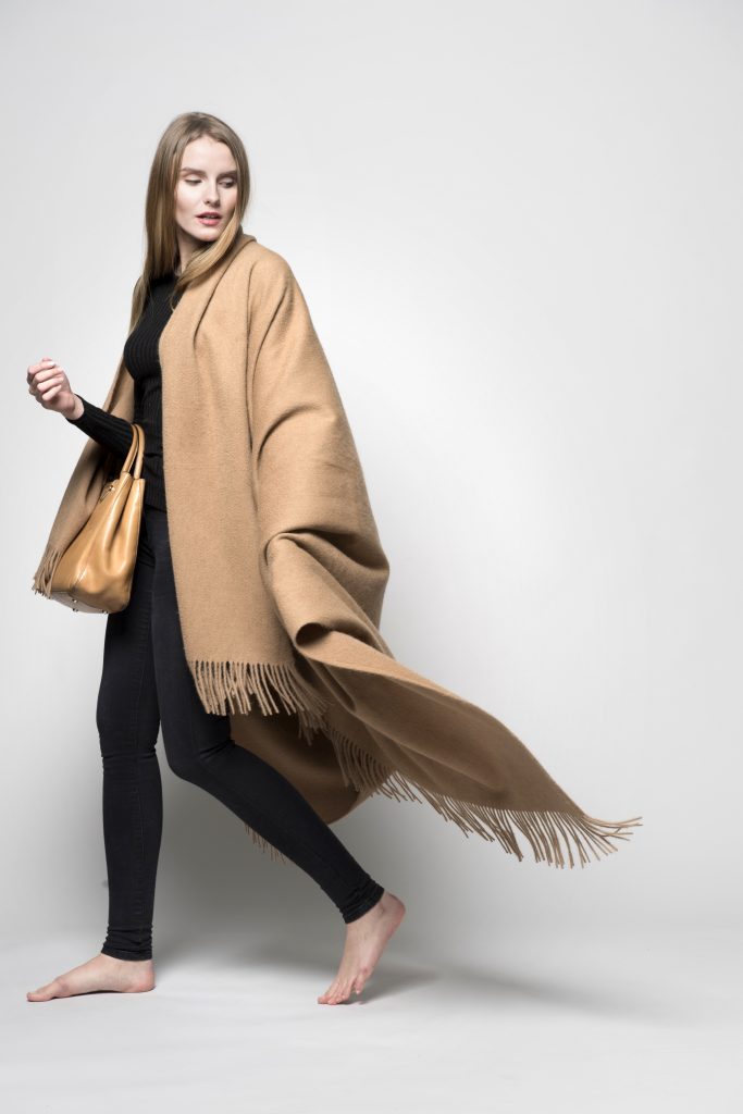 CAMEL WOOL THROW/SHAWL - Nordic Swan Living